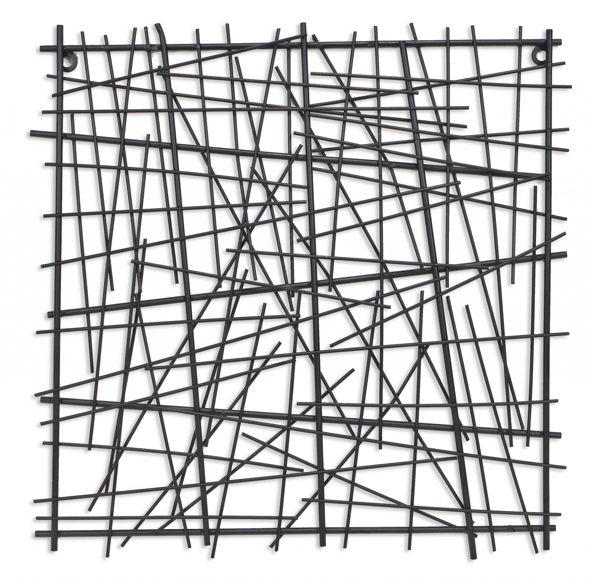 Black Metal Abstract Linear Array Wall Art Decor - Walmart.com