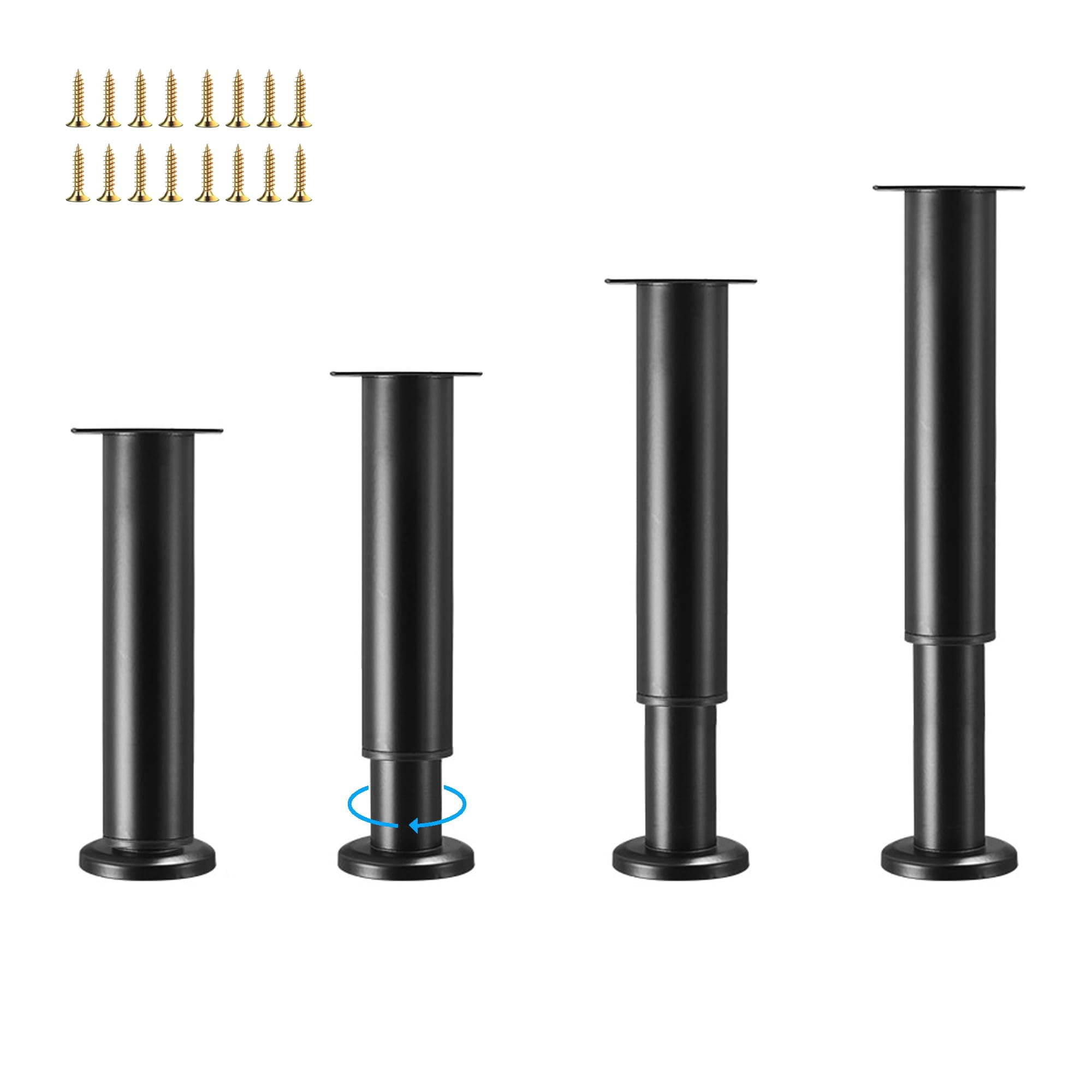 Black Metal Adjustable Furniture Legs 4 Pcs 7.08 To 13.4 Inch For Sofa ...
