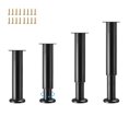 Black Metal Adjustable Furniture Legs 4 Pcs 7.08 To 13.4 Inch For Sofa ...