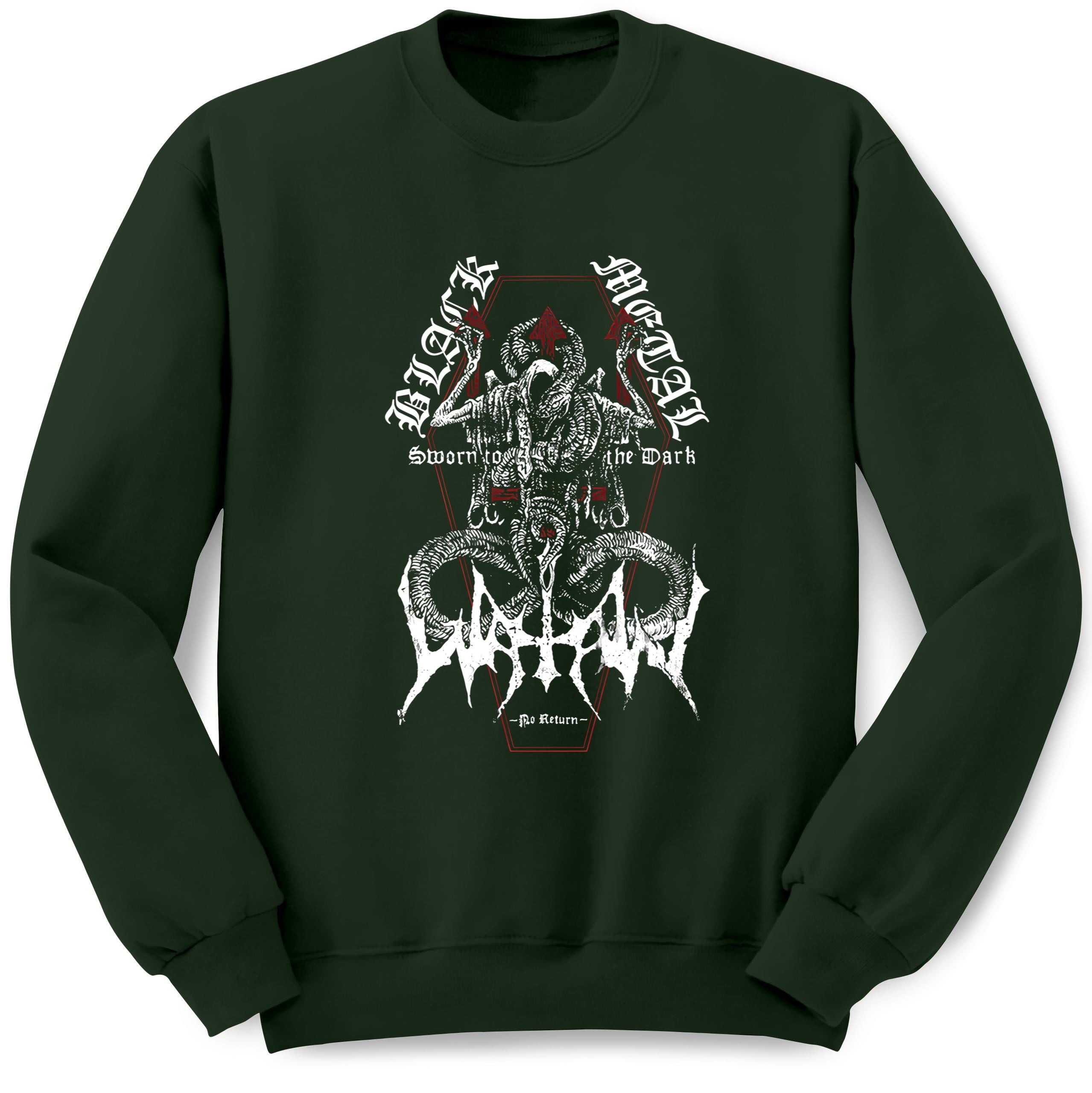 Black Metal Band Sworn Coffin Graphic Sweatshirt - Walmart.com