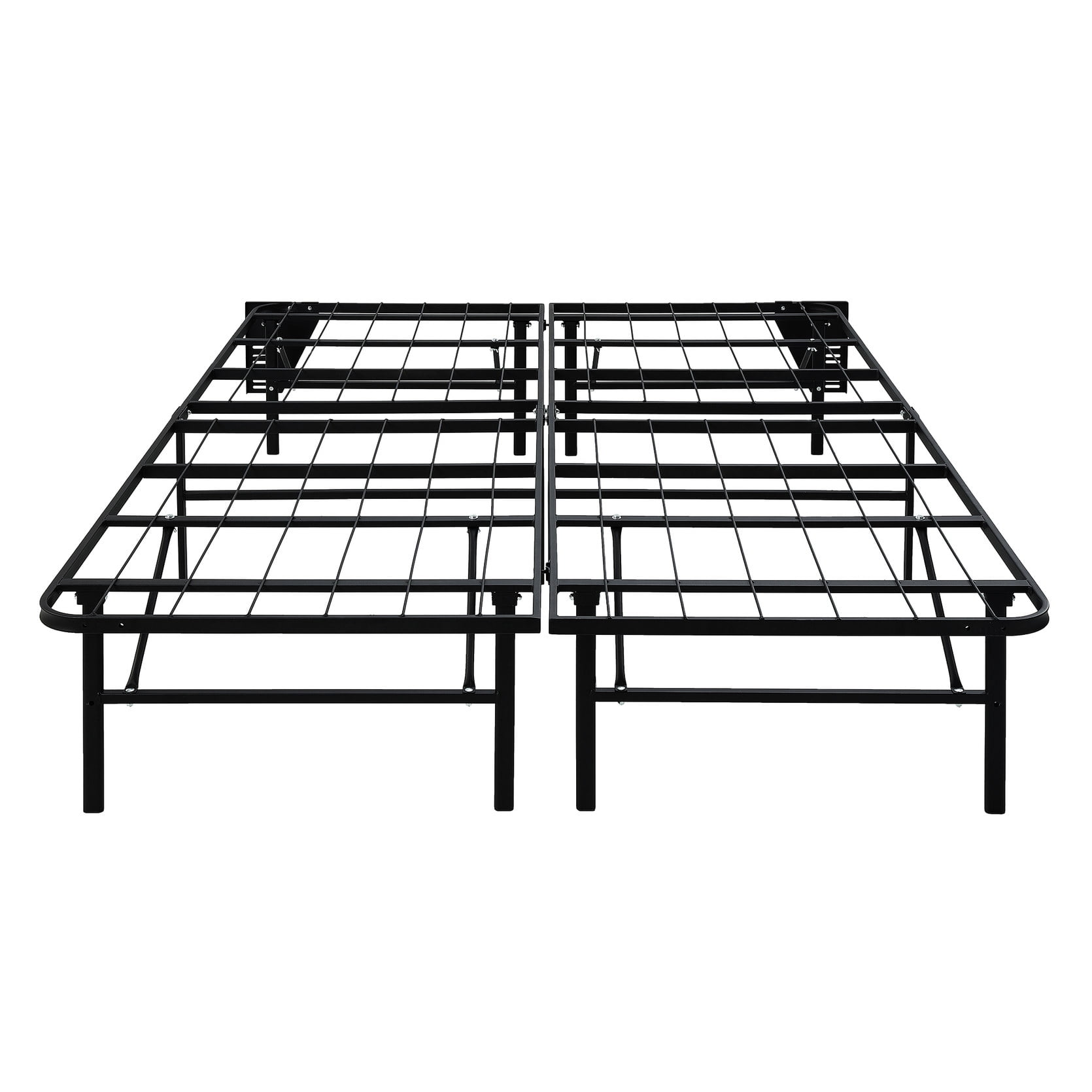 Black Metal Bed Frame, Full Size Foldable | 14 - inch Height & Toolless ...
