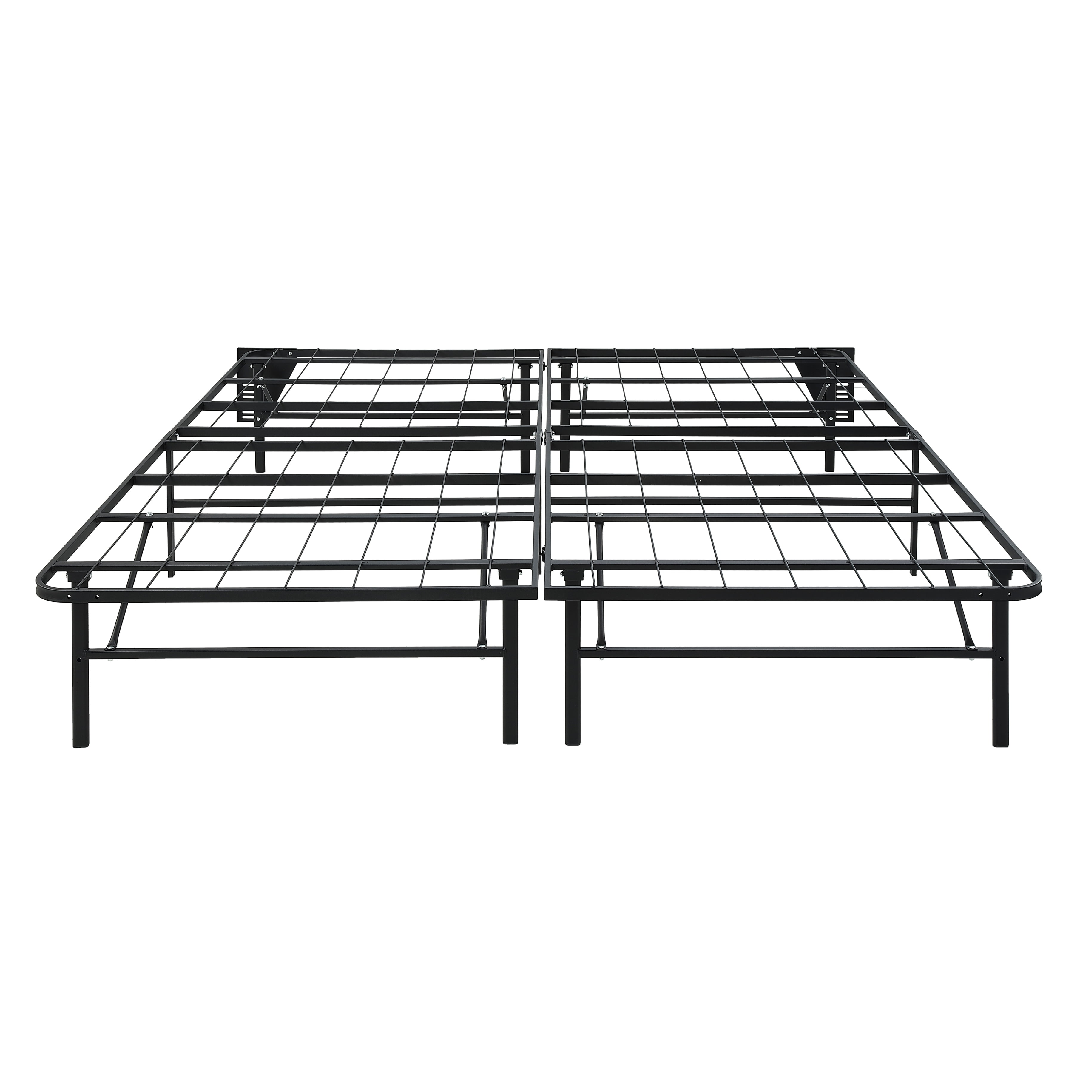 Black Metal Bed Frame King Size - Foldable Platform Bed with Headboard ...