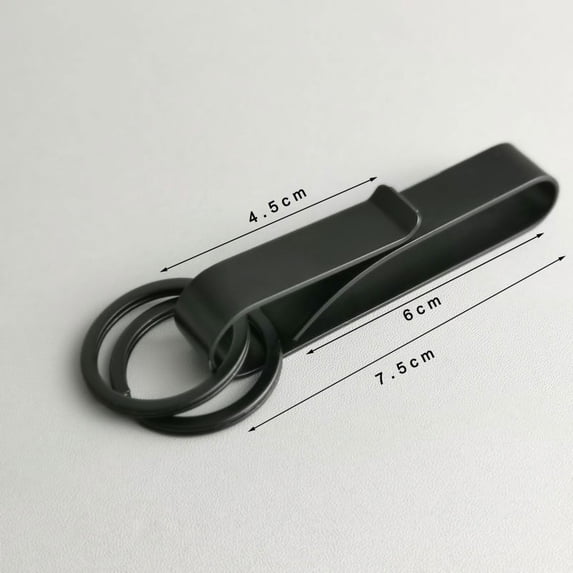 Black Metal Belt Key Clip with 2 Key Rings, Heavy Duty-One-piece simple ...