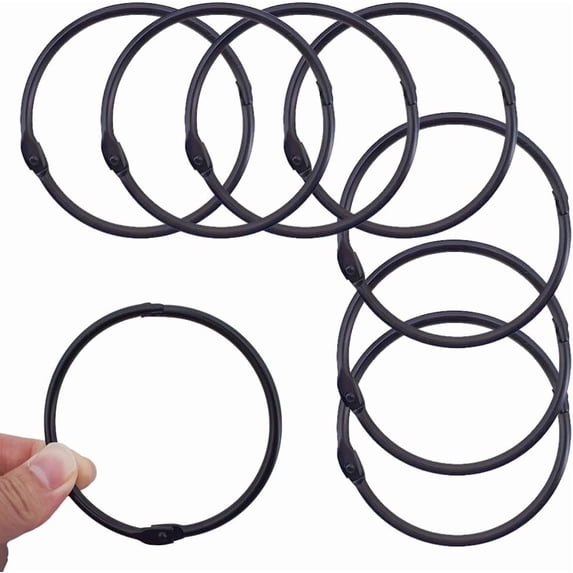 Black Metal Binder Rings 3.3 Inch, 8 Pack, Holds Up to 750 A4 Pages ...