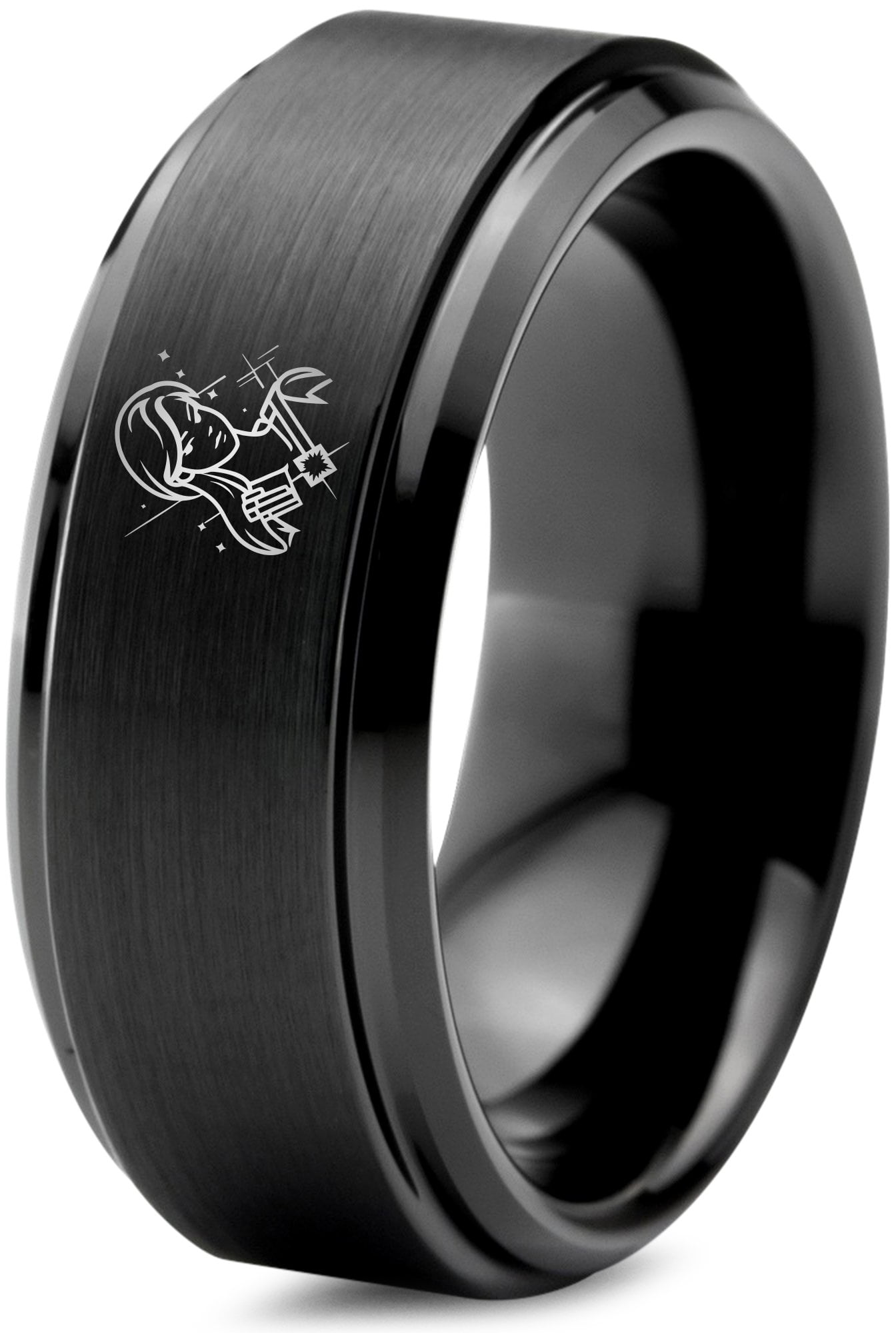Black Wedding Band Women Mens Jewelry Gamer Tungsten Retirement Gifts ...