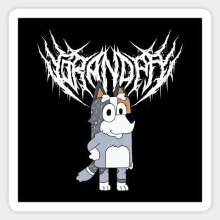 Black Metal Bluey Grandpa Sticker Bluey Stickers For Kids, Bluey ...