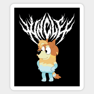 Black Metal Bluey Uncle Sticker Bluey Stickers For Kids, Bluey Stickers ...