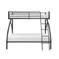 Black Metal Bunk Bed Twin/Full, Bedroom Furniture, Sturdy Metal Frame ...