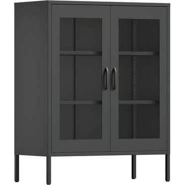 CHSHIN 71"H Black Metal Storage Cabinet with 4-Adjustable Shelves,5 ...