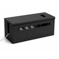 Black Metal Cable Management Box Large Home Office Cord Hiding ...