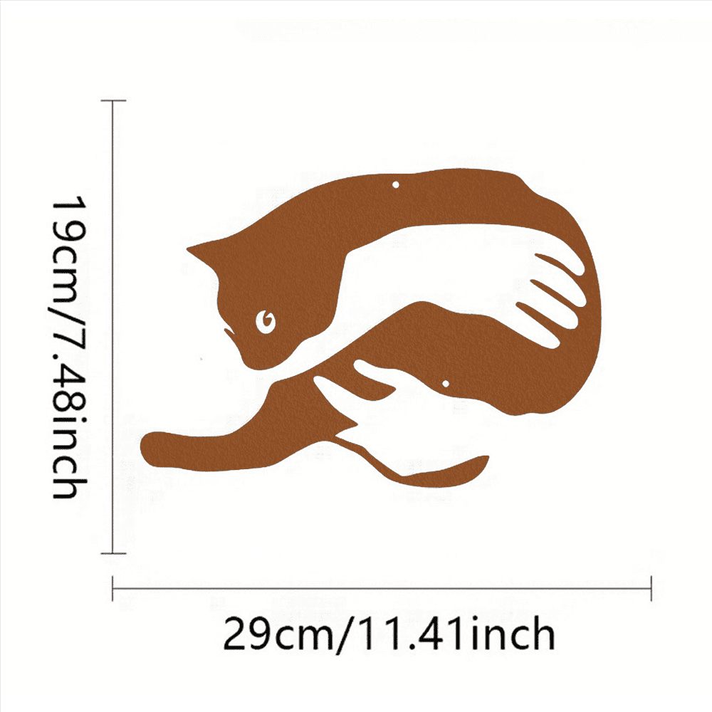 Black Metal Cat Wall Decor Modern Silhouette Home Art Metal Cat Design ...