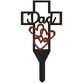Black Metal Cemetery Memorial Cross Stake, Dad Grave Marker, Outdoor ...