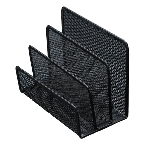 Black Metal File Holder 3 Sections File Organizer for Desk Organizer ...