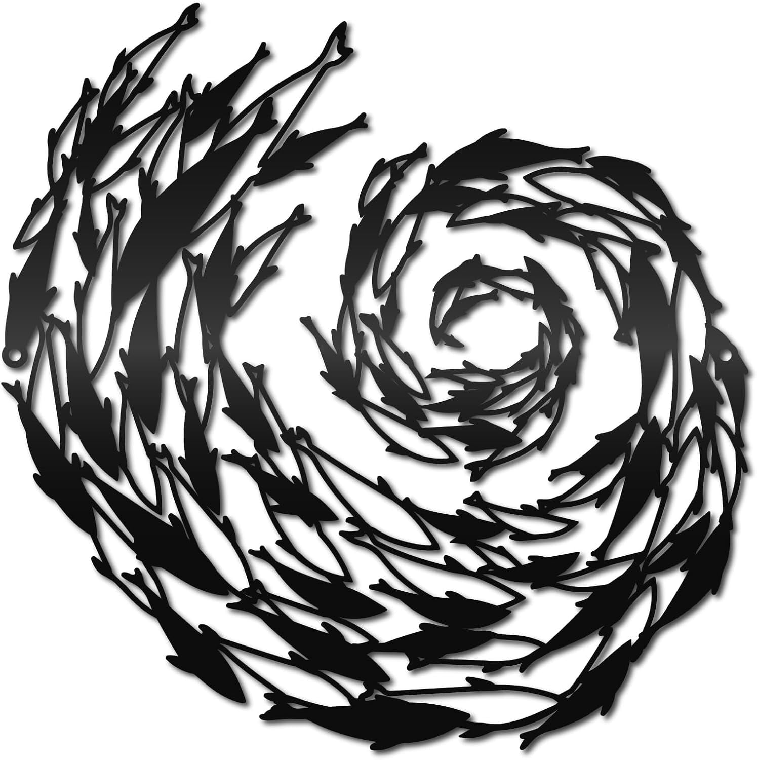 Black Metal Fish Wall Decor Iron Wall Sign Hanging Fishline Animal ...