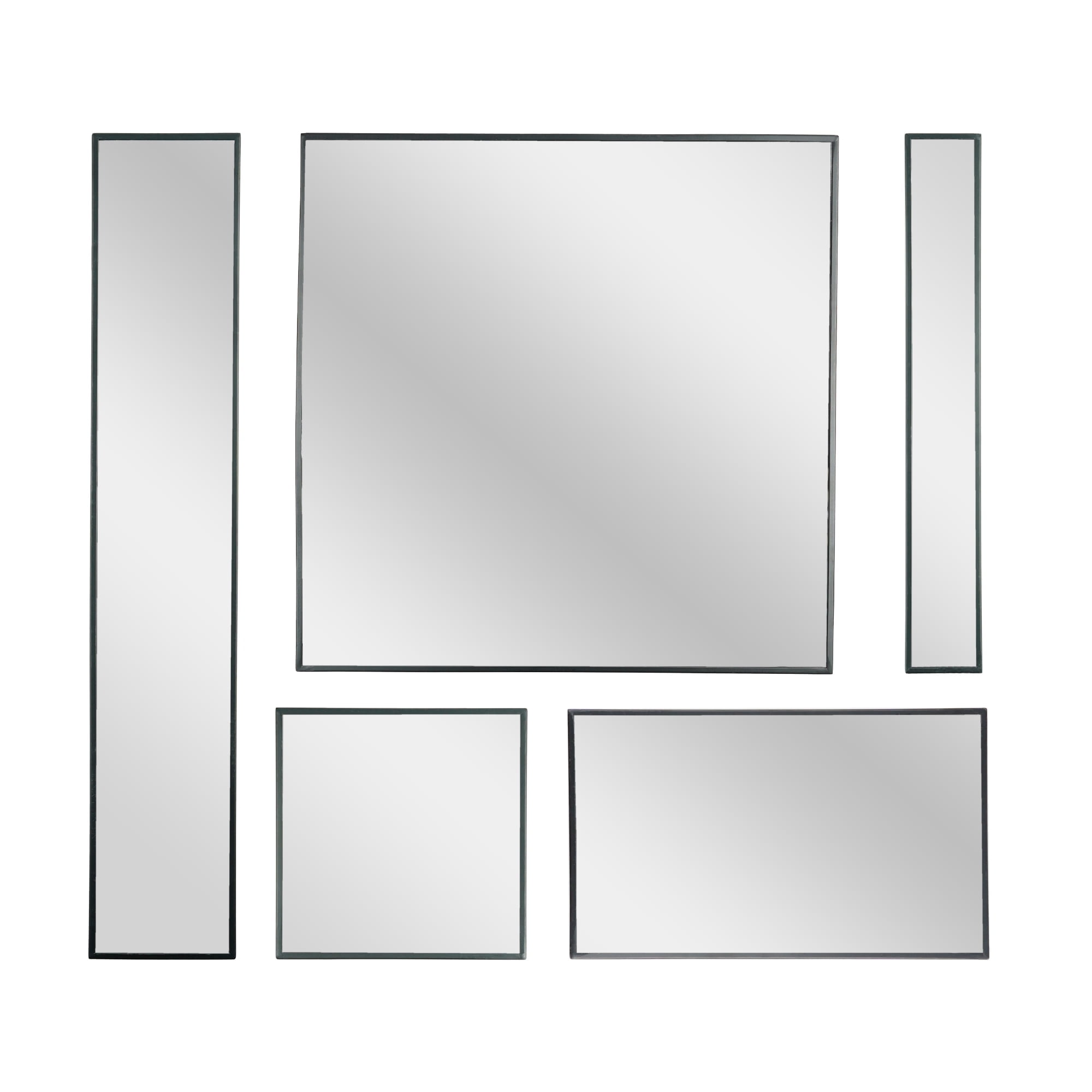Black Metal Framed 5 Piece Accent Mirror Variety Set - Walmart.com
