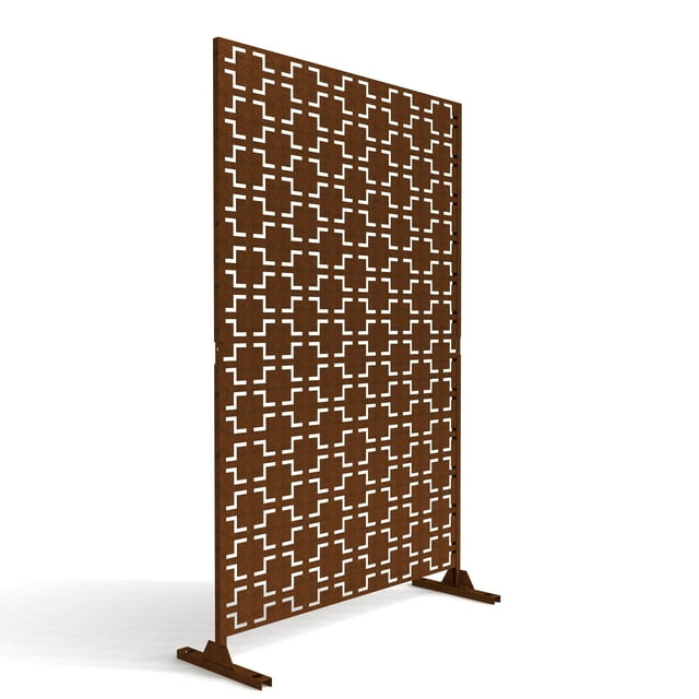 Black Metal Free Standing Outdoor Privacy Screen for Patio Garden 03 ...