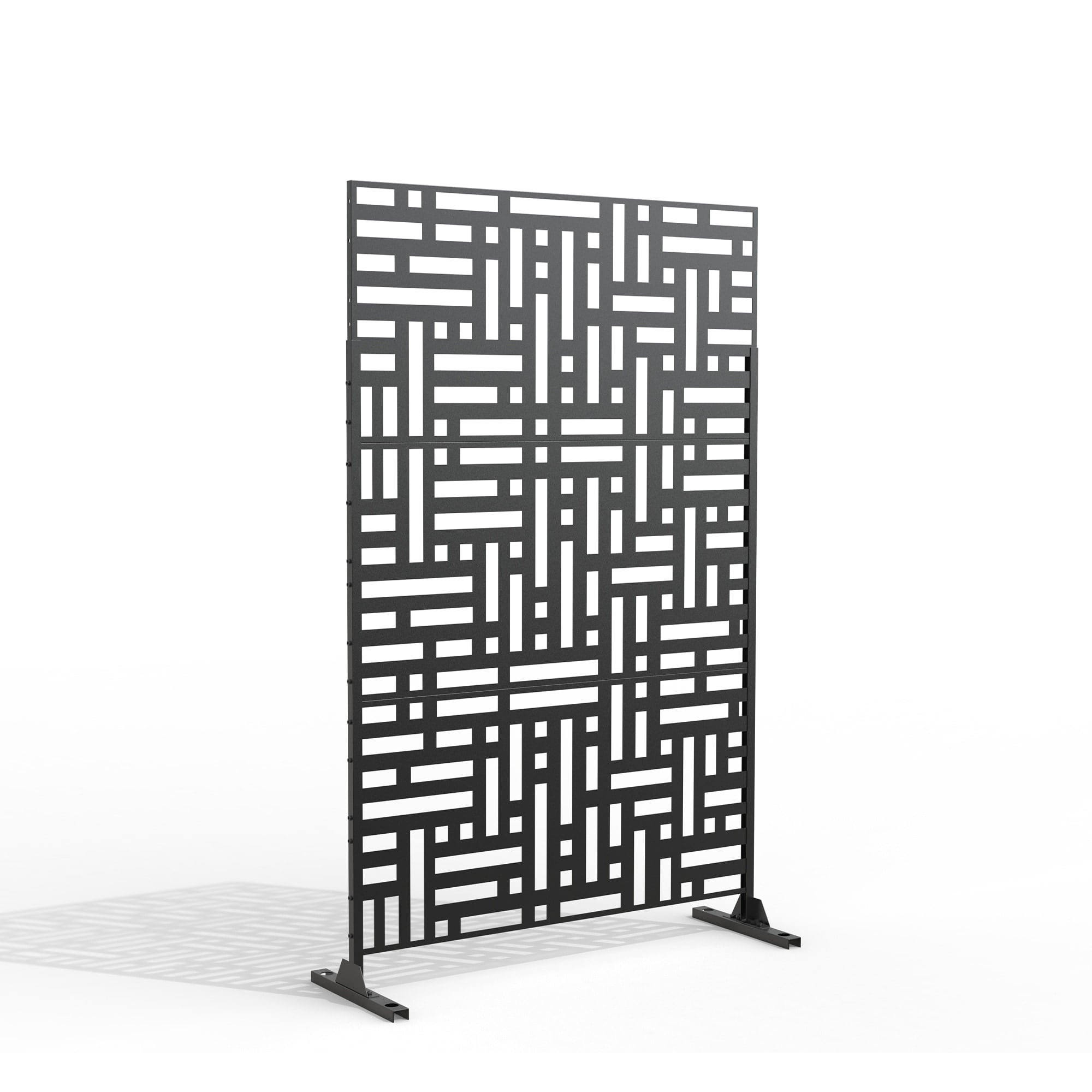 Black Metal Free Standing Outdoor Privacy Screen for Patio Garden 04 ...