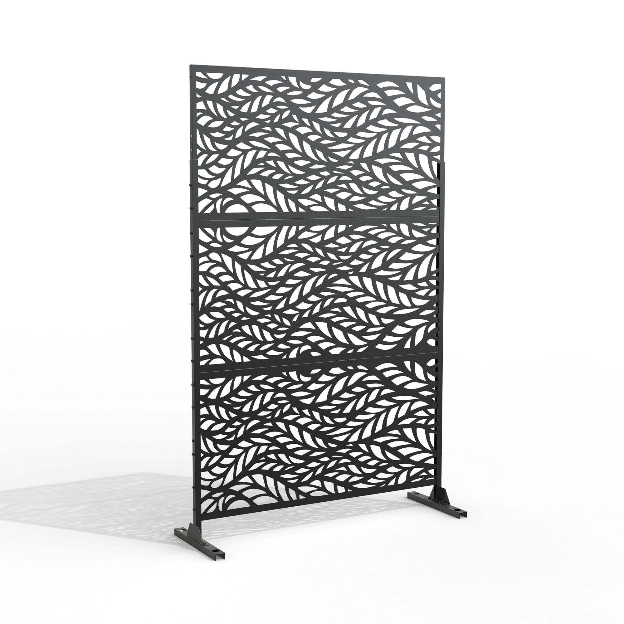 Black Metal Free Standing Outdoor Privacy Screen for Patio Garden 07 ...
