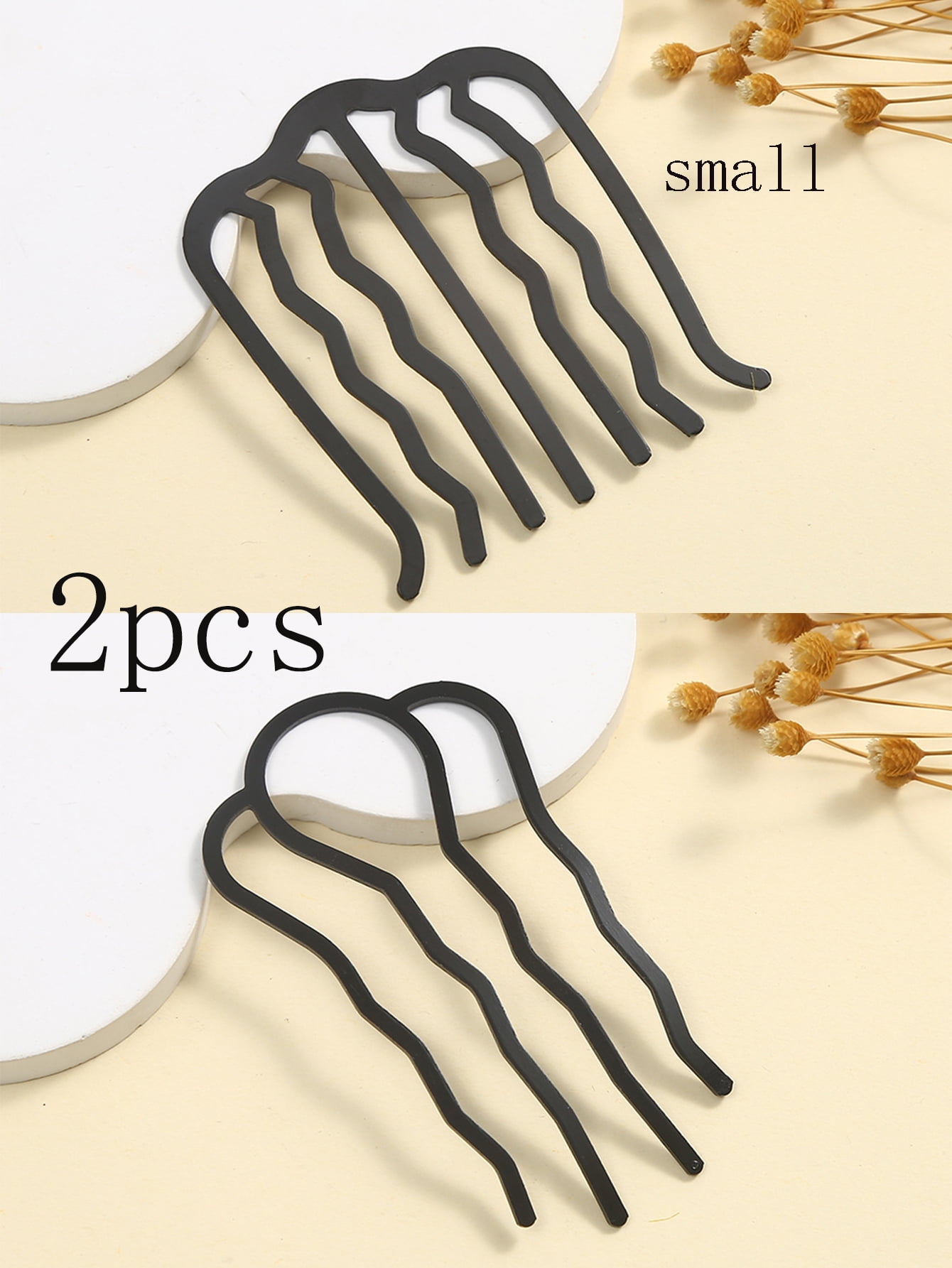 Black Metal Hair Fork Clip Women Hair Pin Combs Messy Bun Hairpin Clip ...