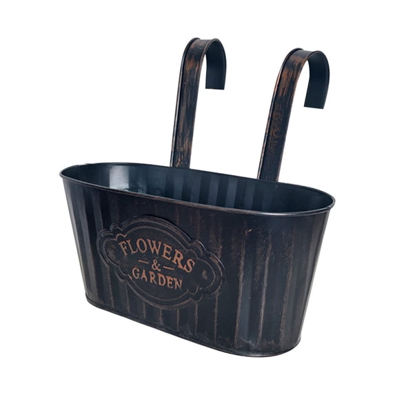 Black Metal Hanging Planter, Detachable Hook Flower Pot, Wall Mount ...