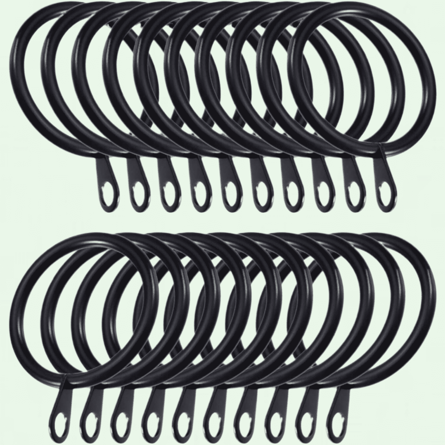 Black Metal Hanging Rings for Curtains, 30 mm Internal Diameter, Pack ...
