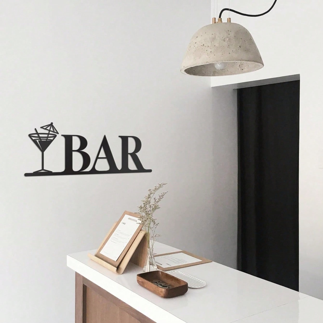 Black Metal Happy Hour Sign - Stylish Bar Wall Art for Home Decor ...