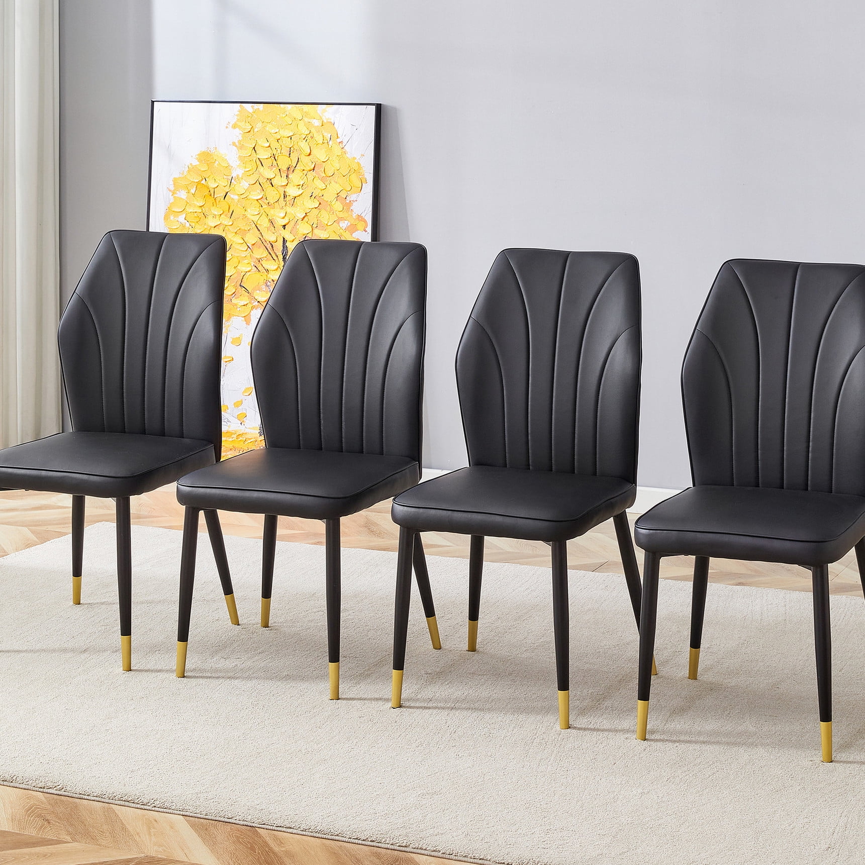 Black Metal - Legged PU Chairs - Stylish Seating in Different Scenes ...