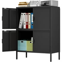 CHSHIN 71"H Black Metal Storage Cabinet with 4-Adjustable Shelves,5 ...
