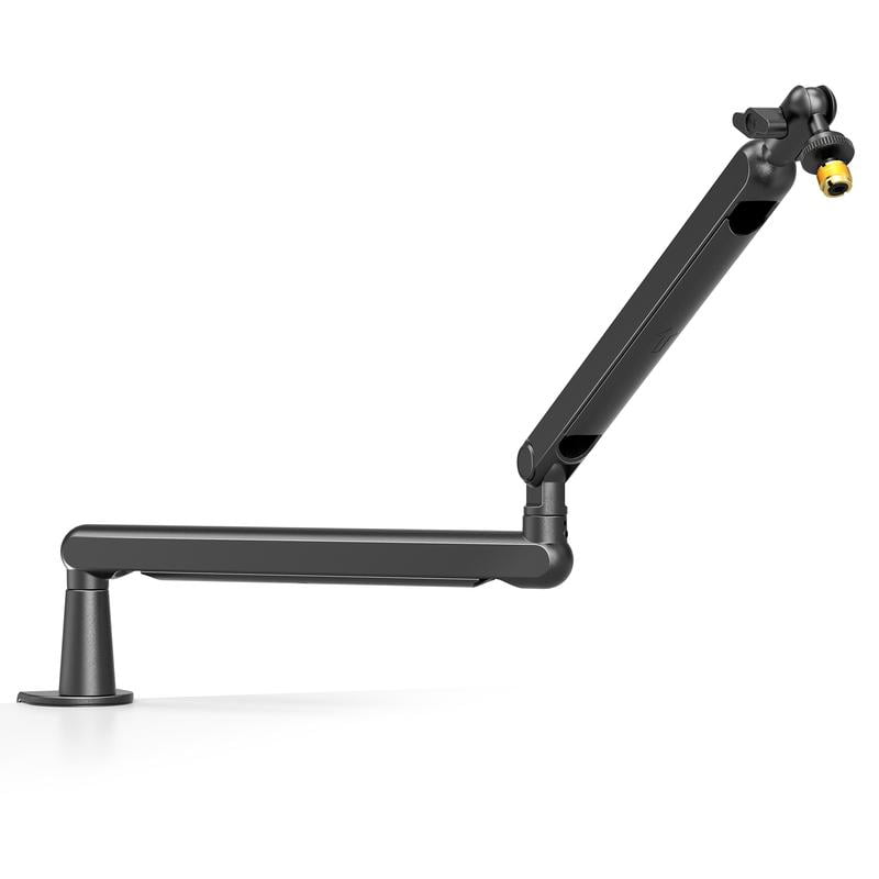Black Metal Low Profile Adjustable Microphone Boom Arm with Desk Mount ...