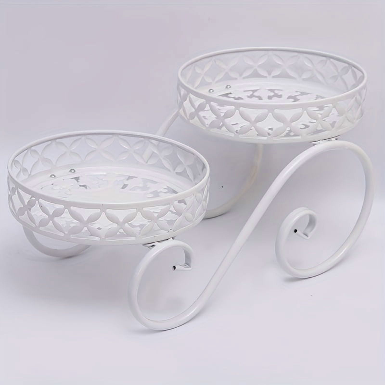 Black Metal Multi-Tier Stand - Elegant Floor Shelf with Lattice Design ...