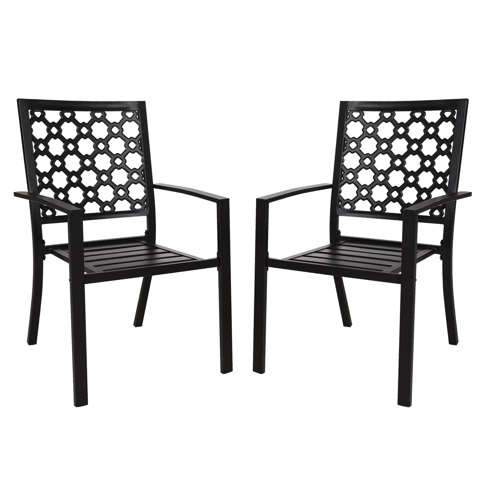 Black Metal Outdoor flower chair (Floral-Back Curved Design ...