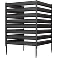 Black Metal Privacy Fence Panel,39" W x 48" H(3 Panels), Modular ...