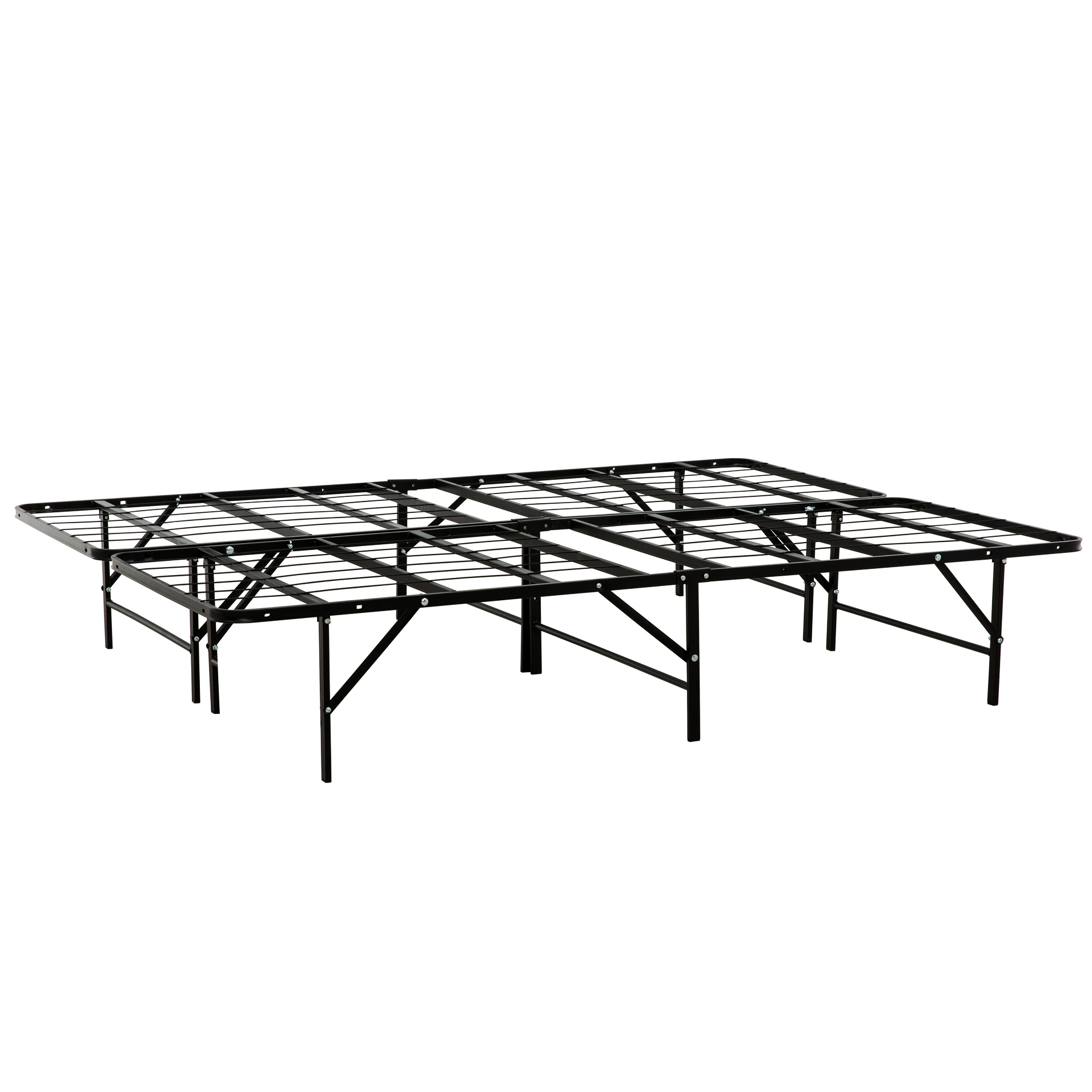 Black Metal Queen Bed Frame Mattress Foundation Bedroom Element ...