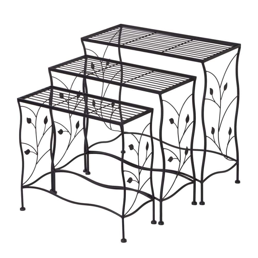 Black Metal Rectangular Nesting Plant Stand (Set of 3) - Walmart.com