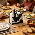 Black Metal Rooster Silhouette Napkin Holder, Farmhouse Iron Table ...