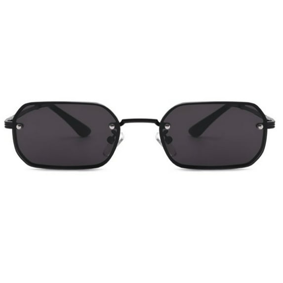 Black Metal Round Sunglasses - Dark Lens Daily Sun Protection Eyewear ...