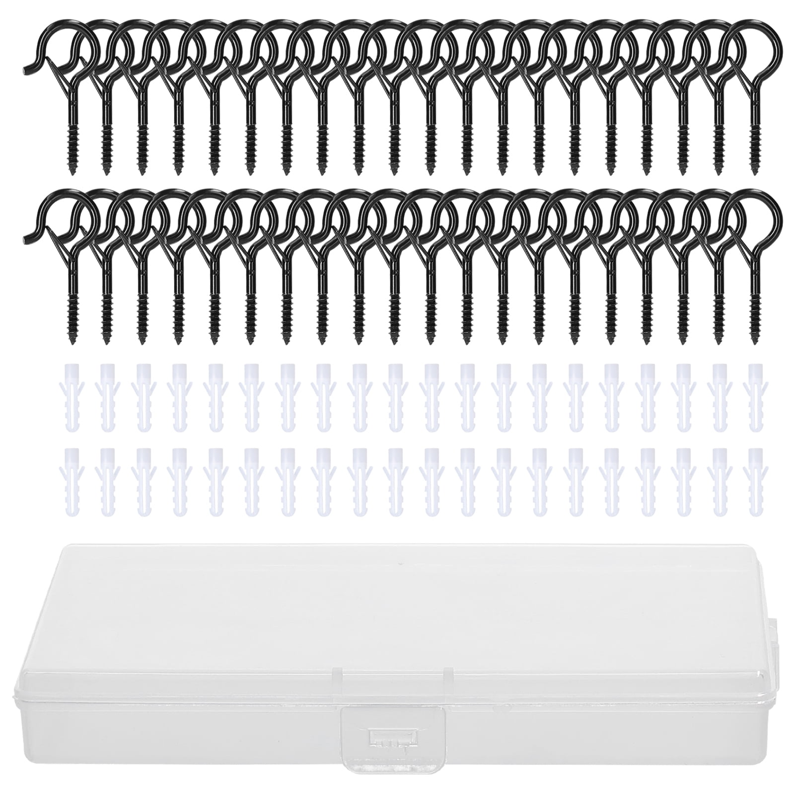 Black Metal Screw Hooks Set Hooks For Outdoor String Lights Q-Hanger ...