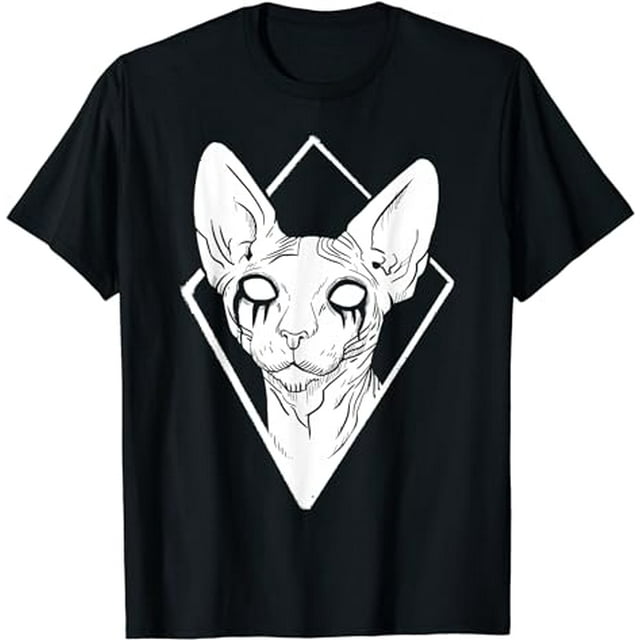 Black Metal Sphynx Cat Death Metal Goth T-Shirt - Walmart.com