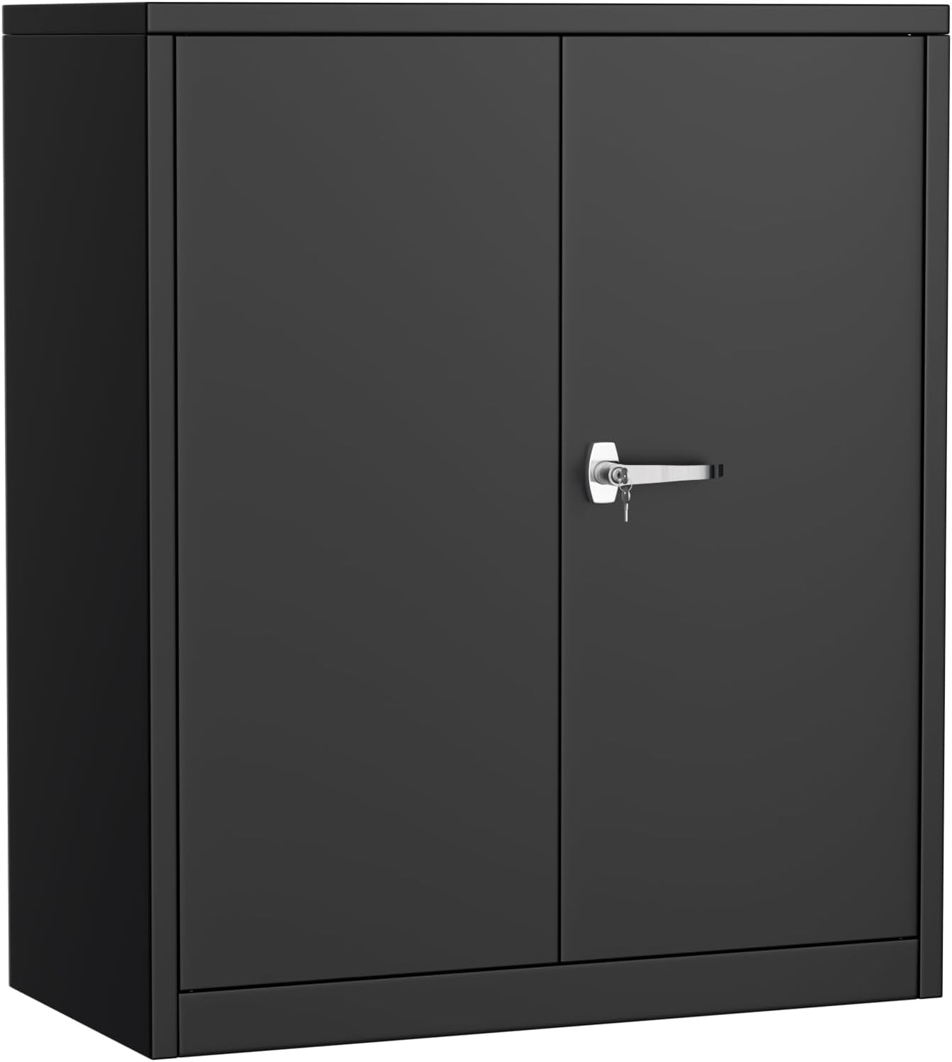 Black Metal Storage Cabinets with Doors Locking Metal Cabinets with 2 ...
