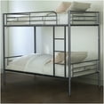 Black Metal Twin Bunk Bed with Ladder, Space Saving 2-in-1 Convertible ...