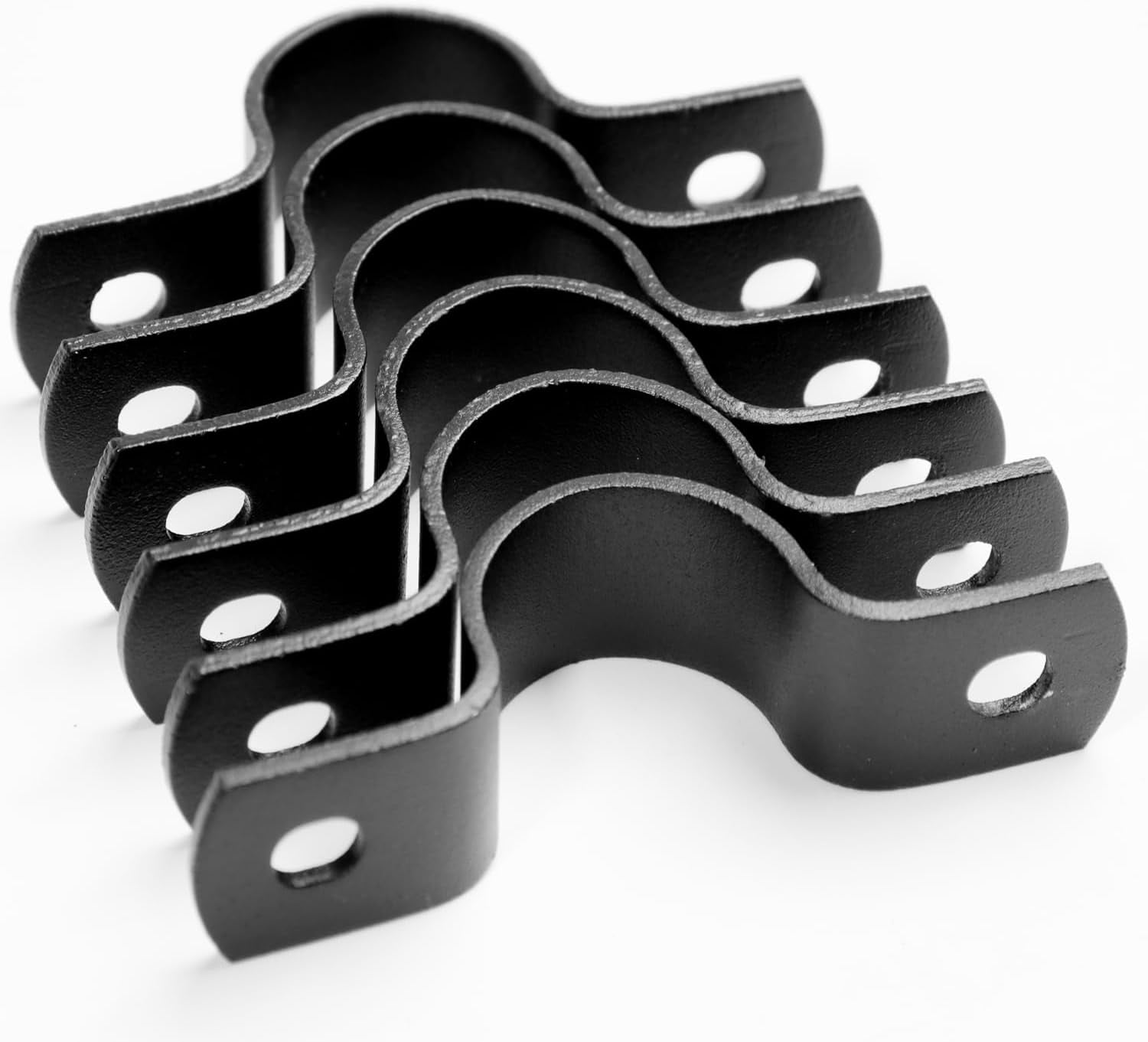 Black Metal U-Bracket U-Clamp 1 Inch 6-Pack - Heavy Duty 2-Hole Pipe ...