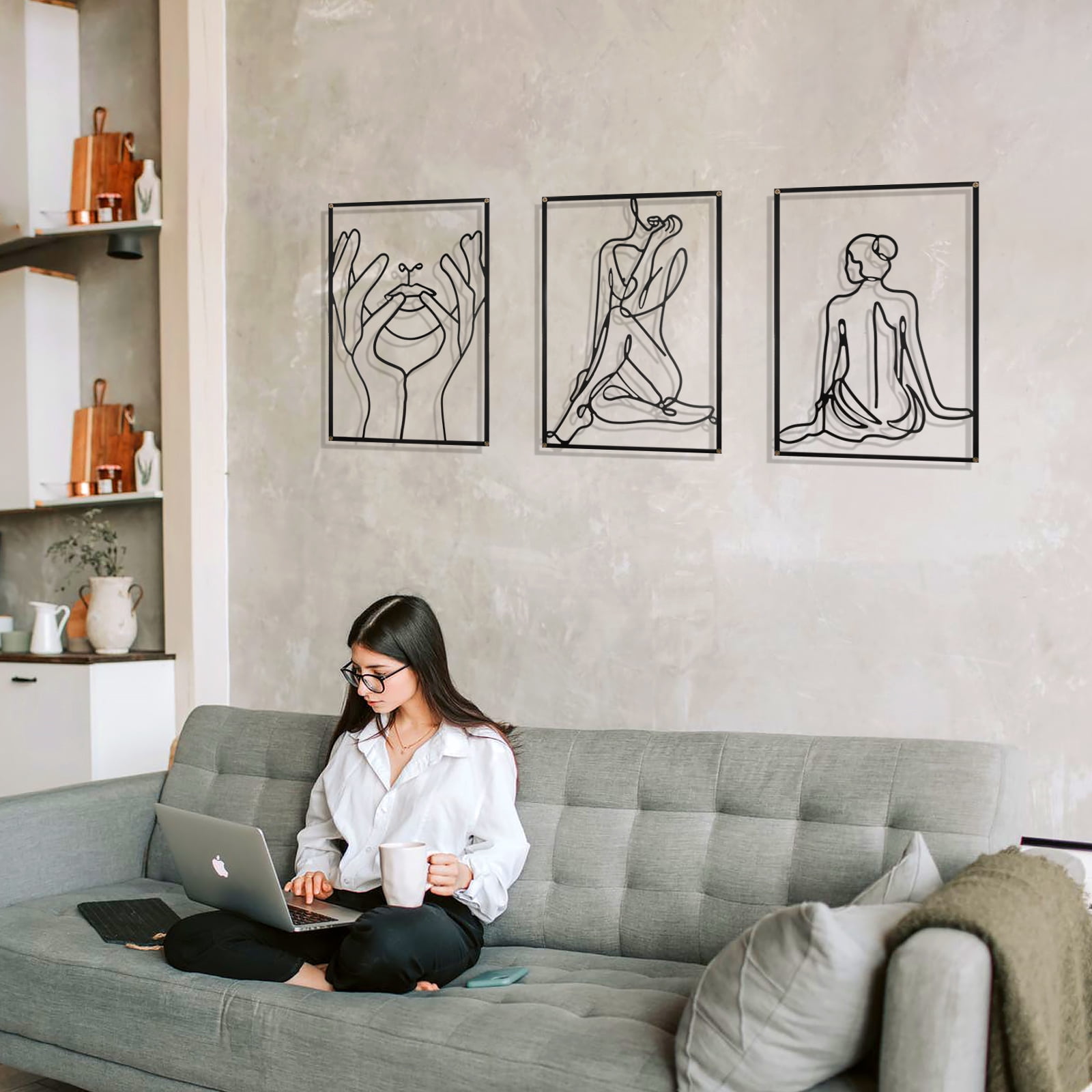 Black Metal Wall Art Decor 3 Packs - Walmart.com
