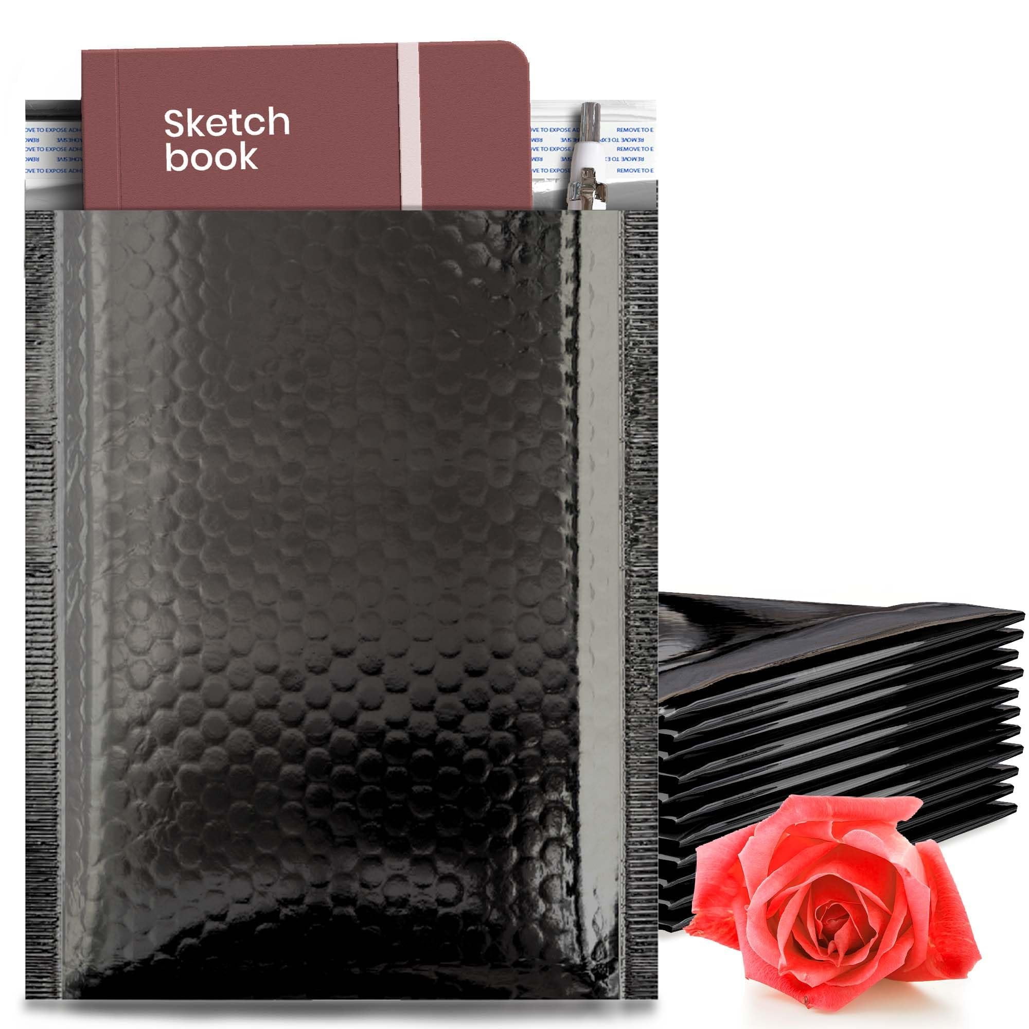 Black Metallic Bubble Mailers, 7.25 x 11 Inches. Pack of 200 Bright ...