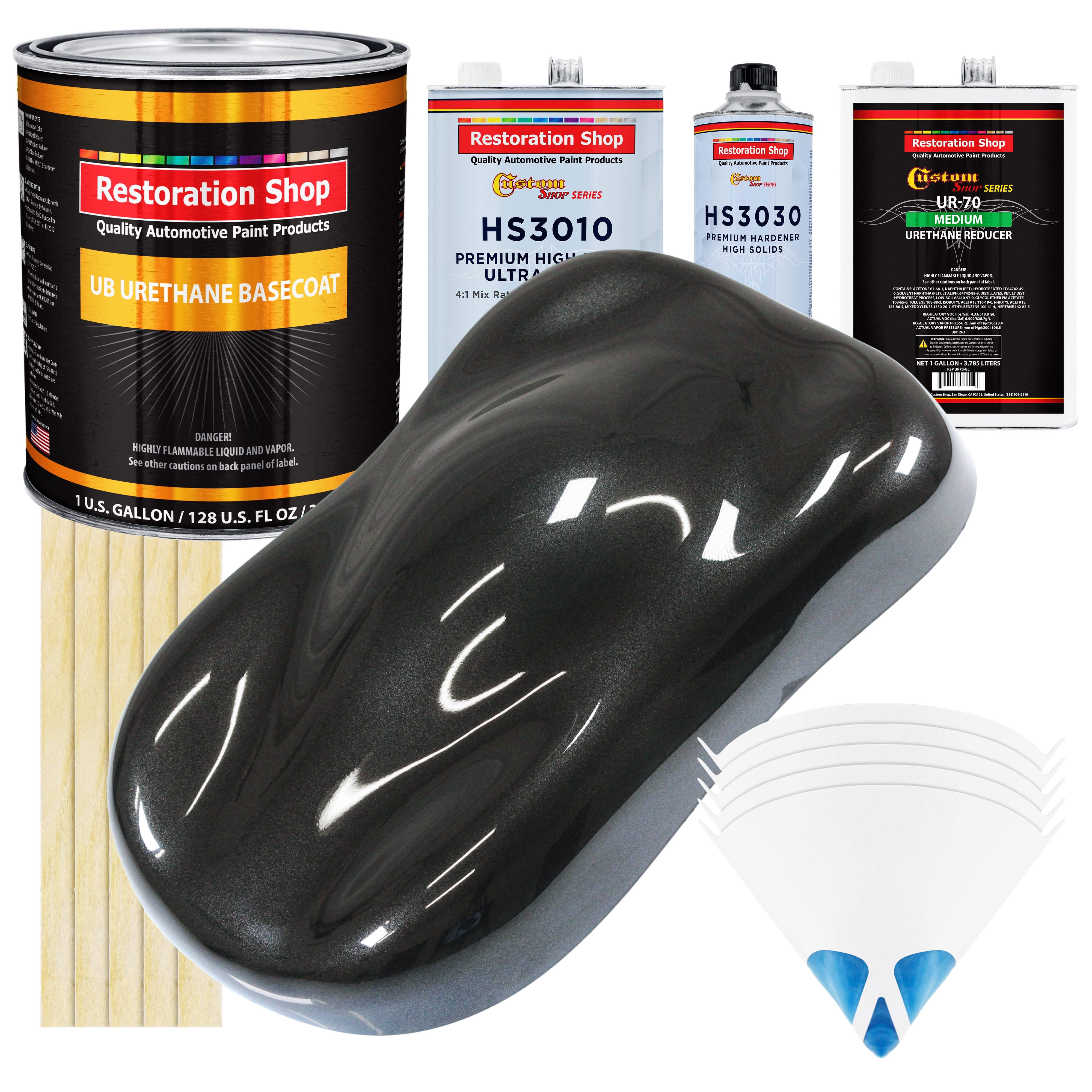 Black Metallic Premium Gallon Kit URETHANE BASECOAT Car Auto Body Paint ...