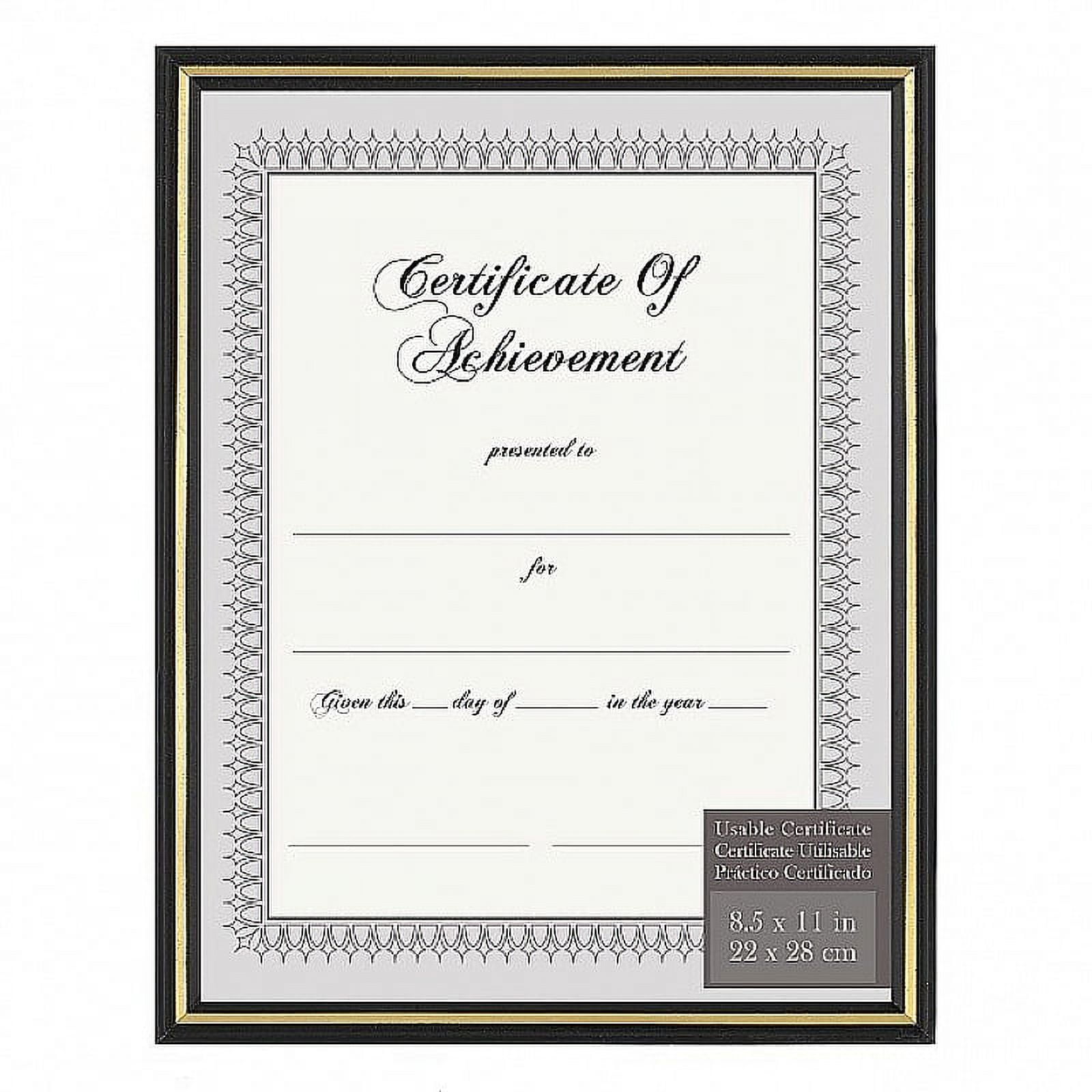 Black Metallic-look Document frame w Gold accent by Gallery Solutions ...