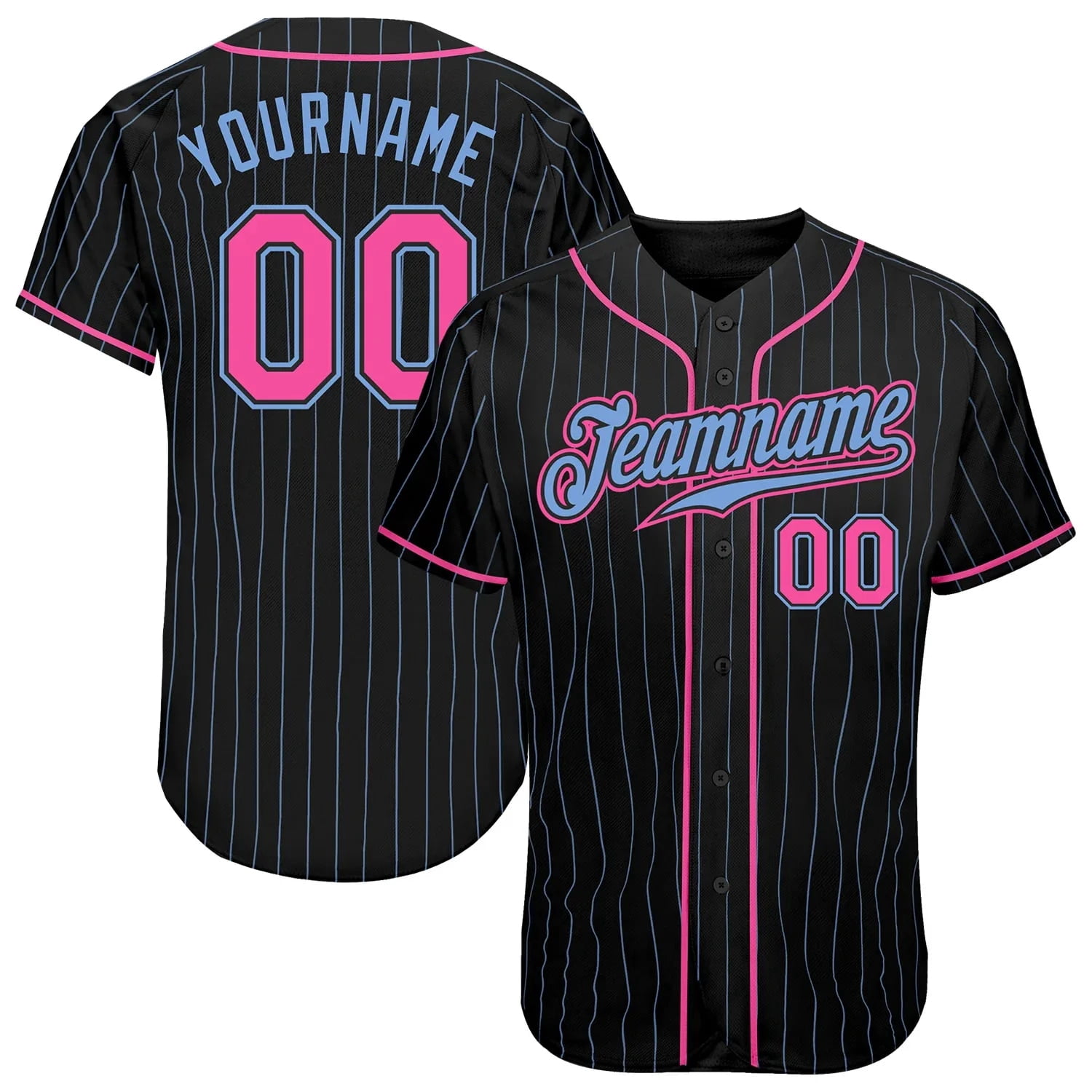Black Miami Custom Baseball Jersey Shirt 3D Printed for Men and Women ...