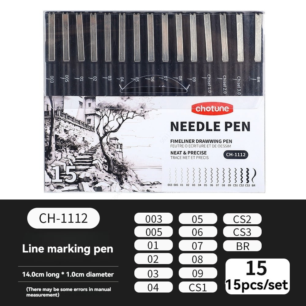 Black Micro Pens,15 Sizes,Waterproof Archival Ink,Fine Point Pen for ...