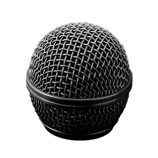 Black Microphone Ball Head Mesh Grill Mic Replacement for Shure SM58 ...