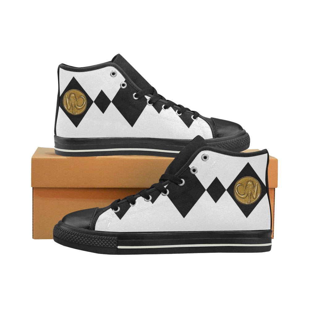Black Mighty Morphin Mastodon Dinozord Power Coin High Top Shoes ...