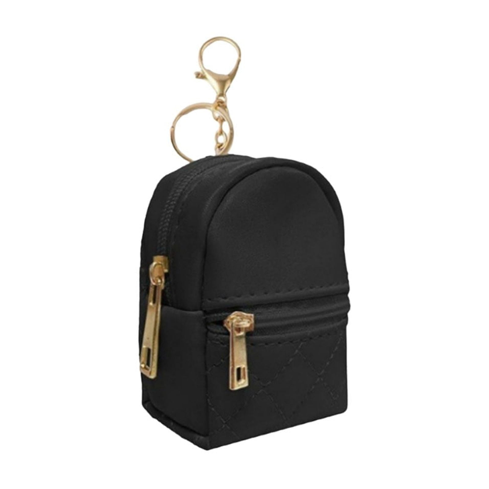 Black Mini Coin Purse Keychain With Pu Leather Material, Backpack Shape ...